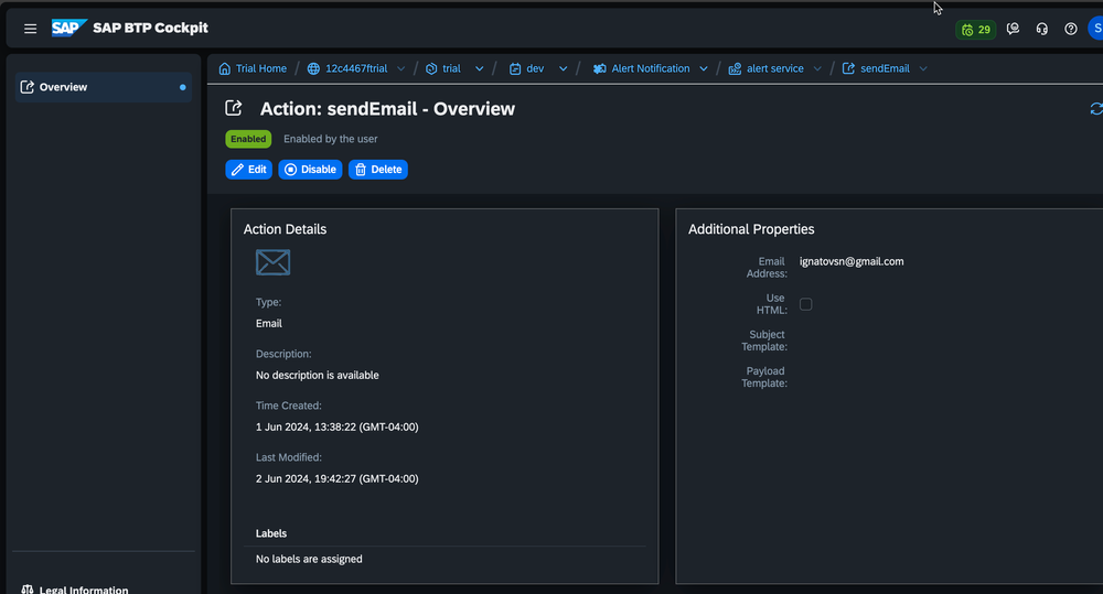 SAP BTP Alert Notification Service