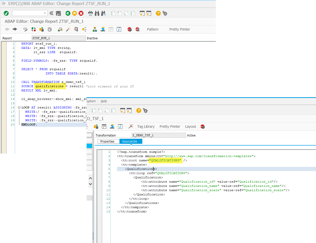 Example of Using Simple Transformations in SAP