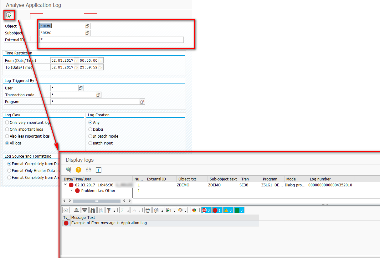 Creating a Custom Application Log for SLG1