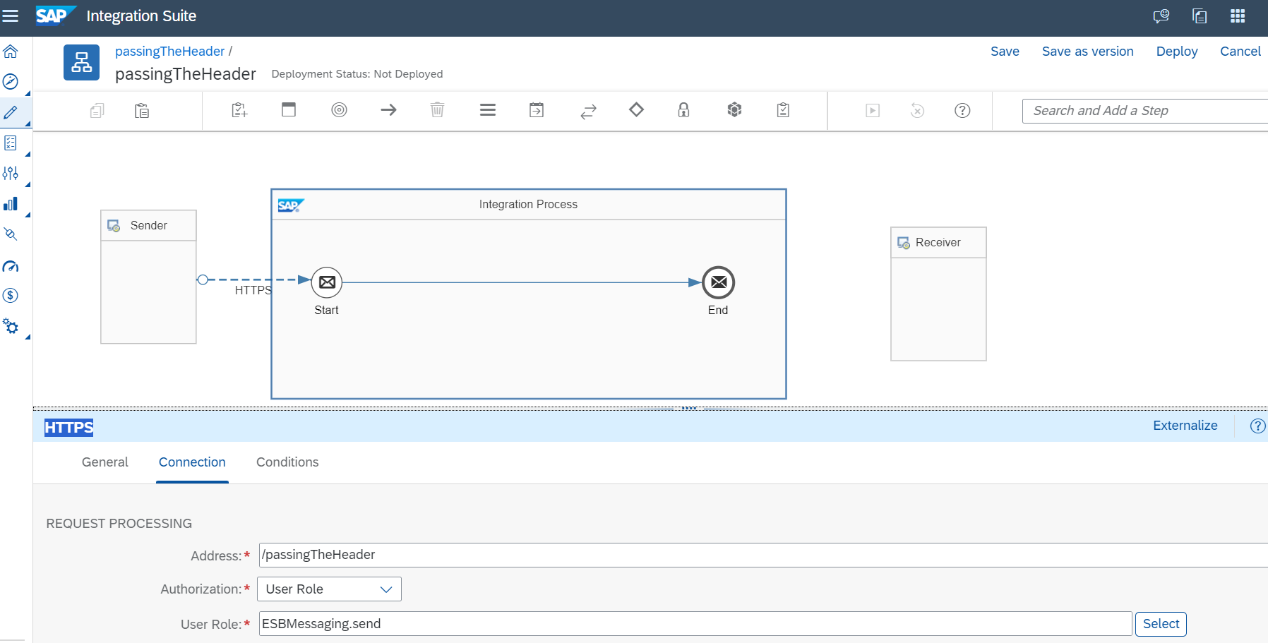Passing the header parameters into the iFlow