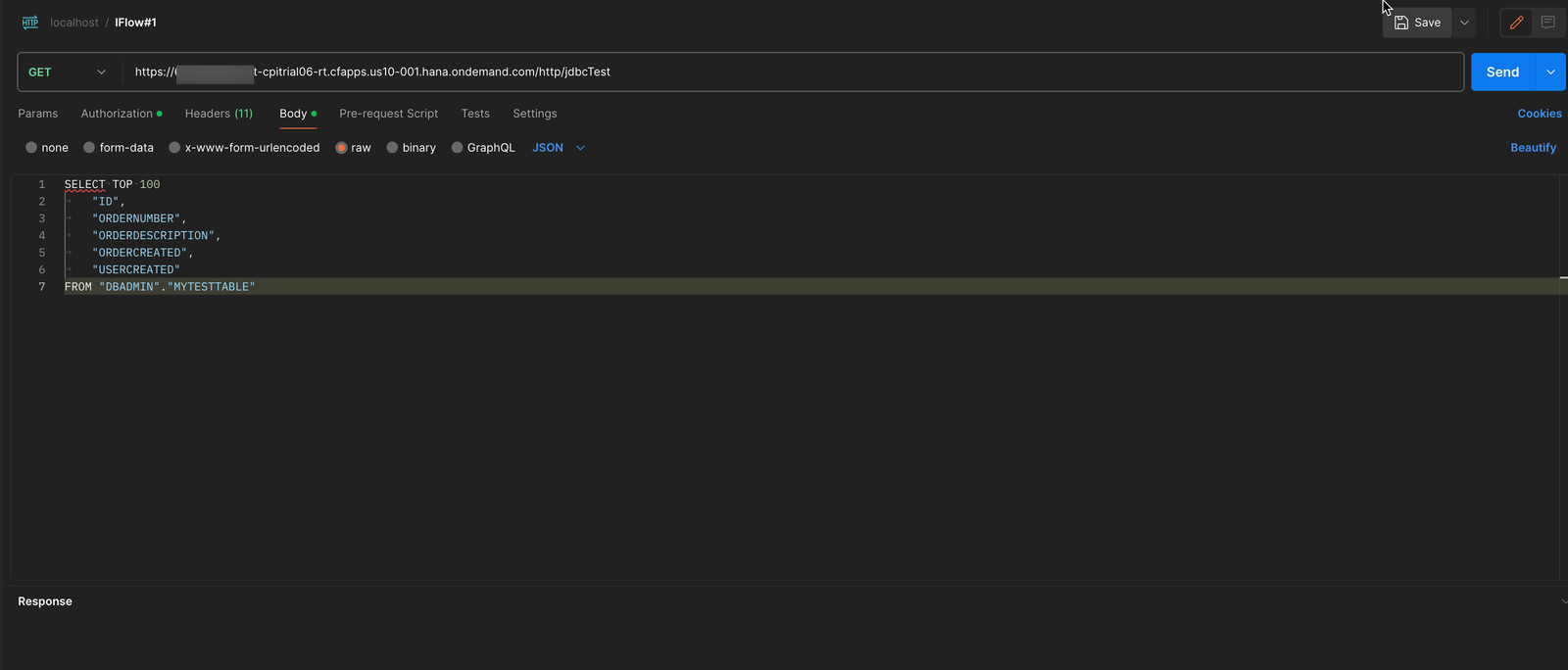 How to retrieve data from SAP HANA Cloud Database in iFlow Development