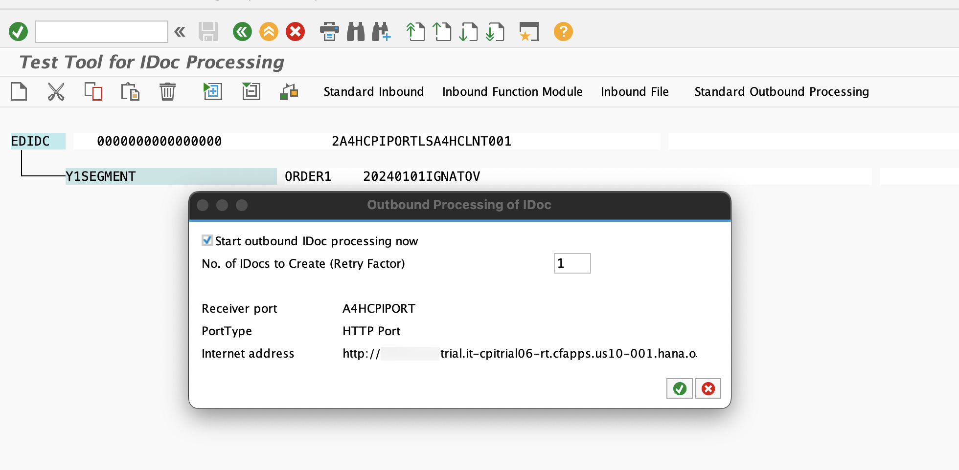 How to receive an IDOC sent from SAP on-premise system on the SAP BTP iFlow?
