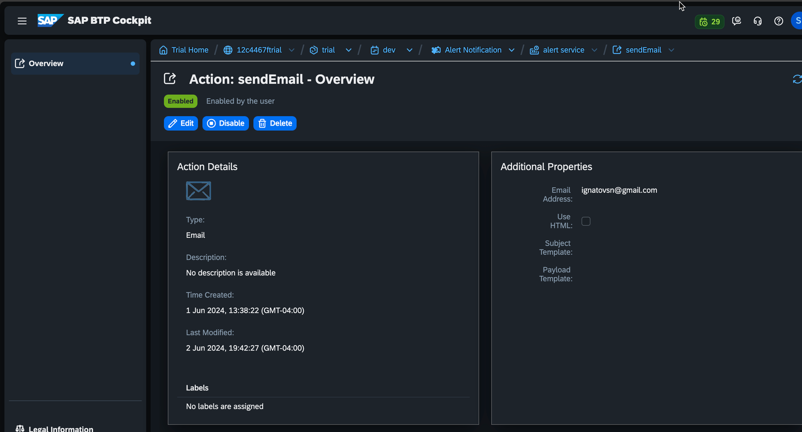 SAP BTP Alert Notification Service