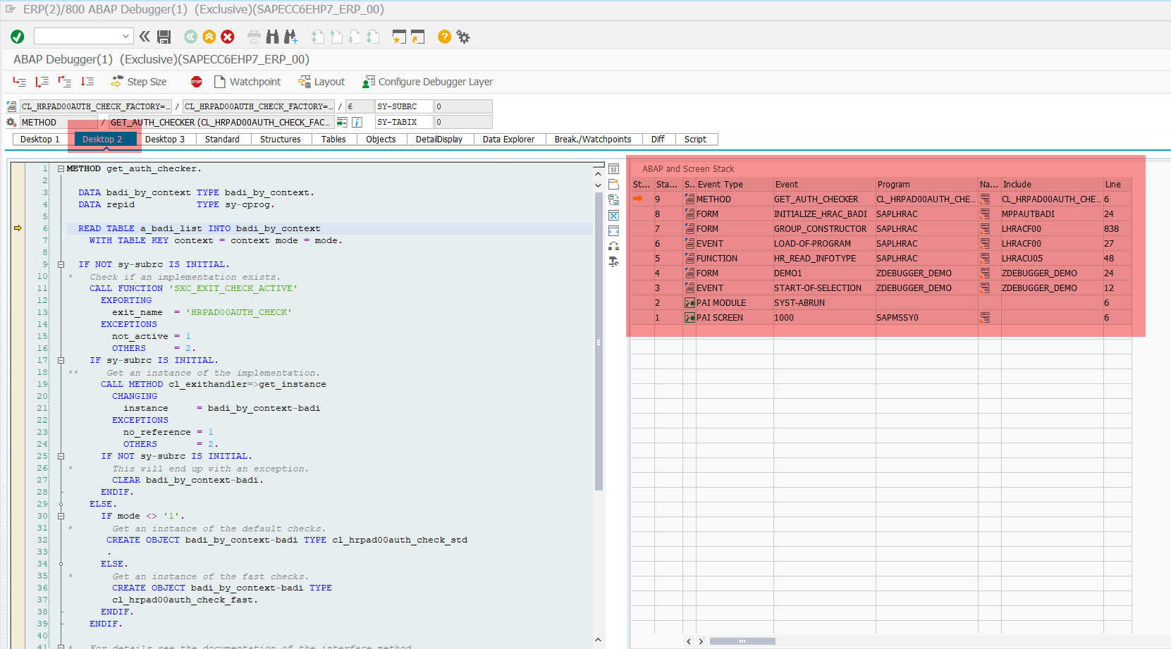 Main Keyboard Shortcuts When Working with the ABAP Debugger