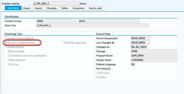 RFC adapter in the iFlow development