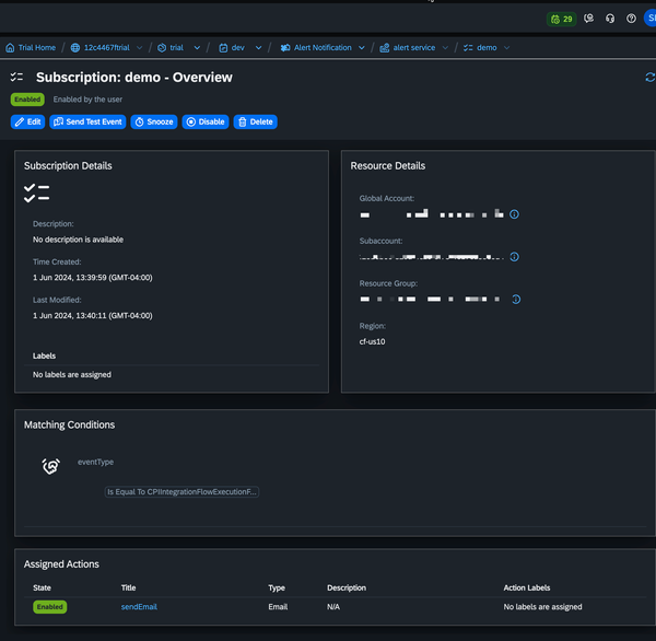 SAP BTP Alert Notification Service