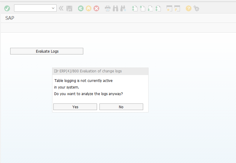 Activating Table Change Logs in the System. Transaction SCU3