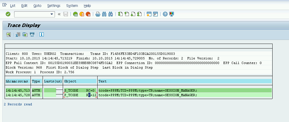 Tracing User Authorizations