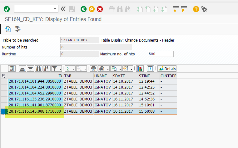 Viewing the Change Log of a Table After Using SE16N_INTERFACE