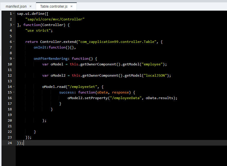 SAP UI5: Declaring the Model and OData Service in manifest.json and Using Model Data in XML View
