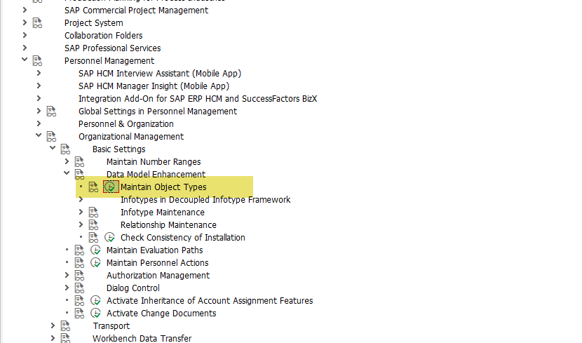 Creating Custom Transactions for Managing SAP OM Objects