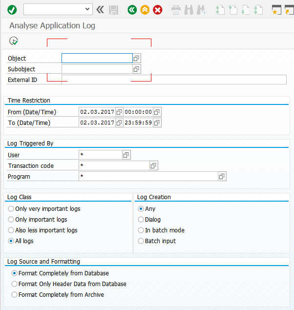 Creating a Custom Application Log for SLG1